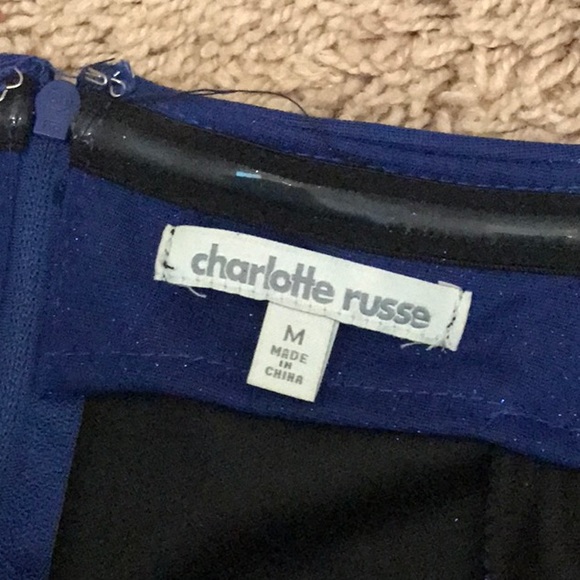 Charlotte Russe | Dresses | Royal Blue Glitter Rouche Strapless Dress ...